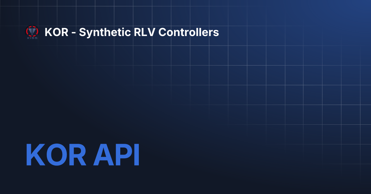 KOR API | KOR - Synthetic RLV Controllers